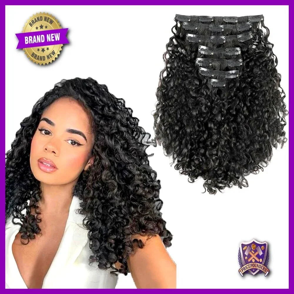 Accessories | Real Human Hair Clipin Extensions Curly Messy Invisible ...